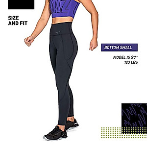 Mizuno Women's Leggings by , Full Length Instinct Tights, High-Waisted Compression Leggings with Pockets for Exercise & Working Out, Black, Medium