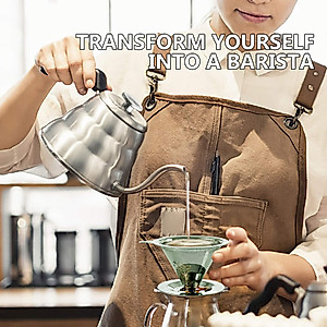 YiiMO Gooseneck Kettle, Pour Over Coffee Tea Kettle Temperature Control Hot Water 1 liter Stove Top, Food Grade Stainless Steel Tea Pot for Home & Kitchen