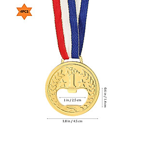 TOPBATHY Gold Medal Shaped Bottle Opener/Beer Openers,Solid Easy to Use Best Bottle Openers (4pcs)