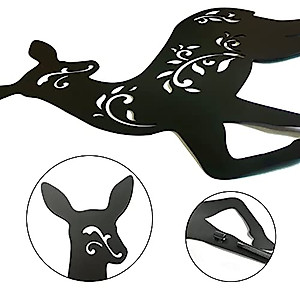 Hokfirm Metal Deer Stake, Outdoor Metal Animal Statue, Silhouette Deer Stake, Outdoor Decorative Metal Animal Stakes, Set of 3