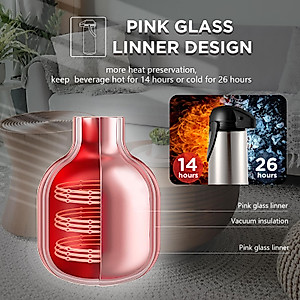 Soopot Thermal Coffee Carafe, 68Oz Coffee Dispenser, Airpot Coffee Dispenser with Pump,Stainless Steel Insulated Flask 12-14 Hours Heat Retention 12 Hours Cold Retention