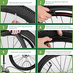 (8 Inner Tubes with 2 Tire Levers) LITES 28 700x20-25C Presta Valve 60mm Road Bike Replacement Inner Tubes for Road Bikes with Tire Size of 700c x 20, 23, and 25