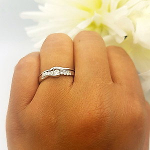 Dazzlingrock Collection 0.25 Carat (Cttw) 10k Diamond Engagement Set Ring 1/4 CT, White Gold, Size 4