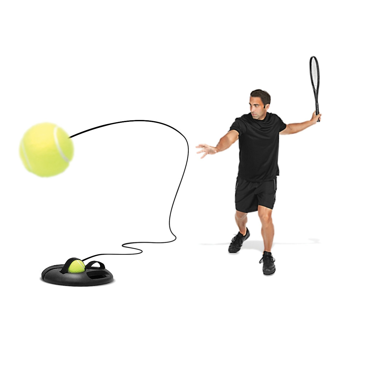 SKLZ Dual Swivel Tennis Ball Launcher, Multipurpose Trainer, 15-Foot Kinetic Cord, Ages 7 and Up