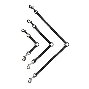 Guardian Gear Nylon 2-Way Small Dog Coupler with Nickel-Plated Swivel Clip, 4", Black