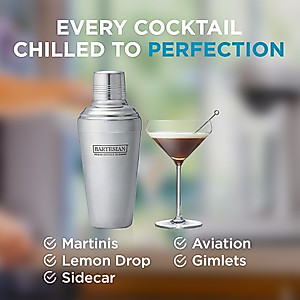Bartesian Stainless Steel Cocktail Shaker - 16 Ounce Bartender Cocktails Shakers Bar Accessories for the Home - Bartending Mixology Barware Mixer Cup - Professional Mixed Drink Shaker Utensil Tool