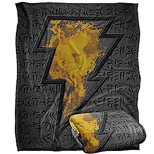 Black Adam Blanket, 50"x60" Black Adam Beveled Bolt Silky Touch Super Soft Throw Blanket