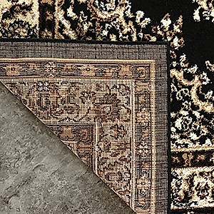 Antep Rugs Oriental 8x10 Traditional Medallion Indoor Area Rug Siesta (Black Beige, 7'10" x 10')