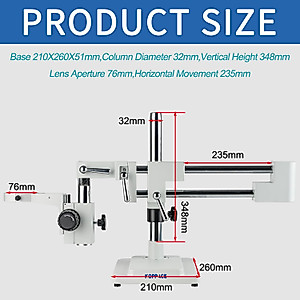 KOPPACE 6.7X-45X Trinocular Stereo Microscope Dual Arm Bracket Magnification Locking Function.