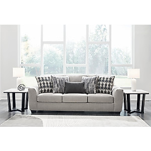 Signature Design by Ashley Avenal Park Casual Sofa with 5 Toss Pillows, Light Gray