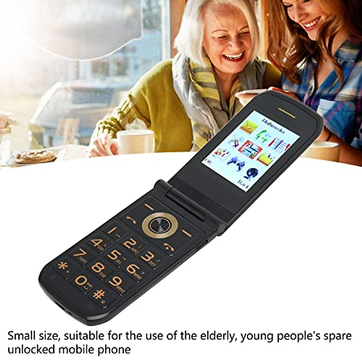 Jectse Flip Phone, Unlocked Cell Phone Big Button Phone with 2.4 Inch Screen, Flashlight, Removable Battery, 2G Phone Flip Cell Phone for Senior Elderly (Black)