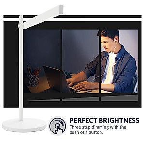 Newhouse Lighting NHDK-AD-WH Adonis Minimalist Modern LED Desk Lamp with Fast Wireless Charger for iPhone, Samsung & Qi-Enabled Phones, 3 Brightness Levels & 3 Color Modes, White