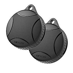 Encased Waterproof Airtag Case Compatible with Apple Airtag Keychain Holder Black - 2 Pack