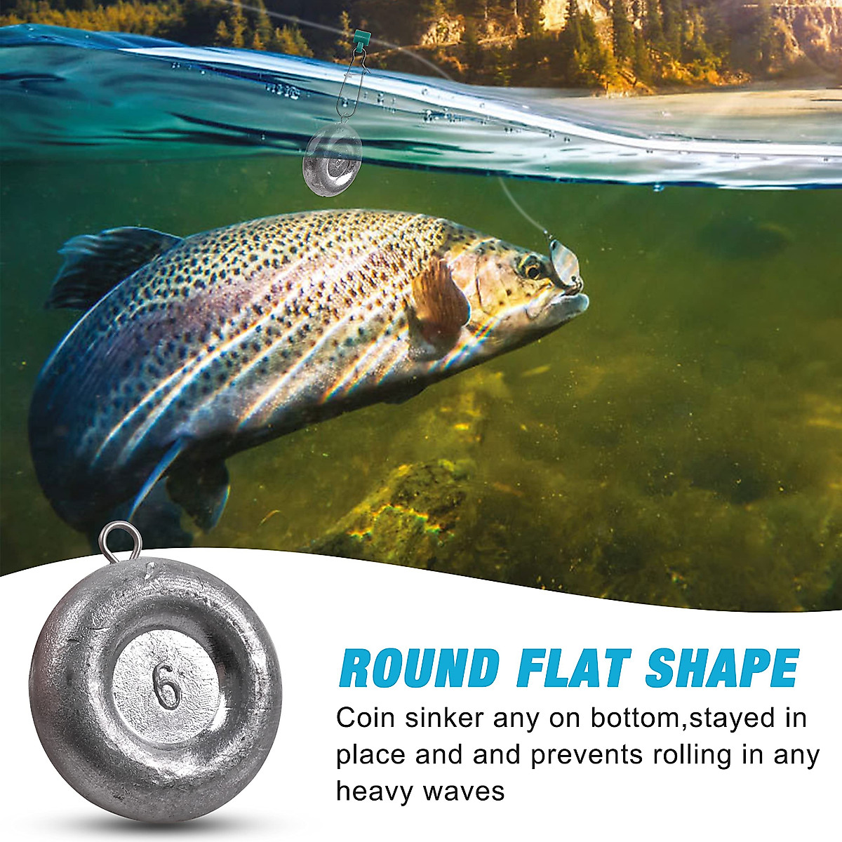 Disc Sinkers Fishing Weights,Coin Sinkers Weights Saltwater Surf Fishing Weights Catfishing Gear Tackle 8oz 6oz 5oz 4oz 3oz 2oz 1oz