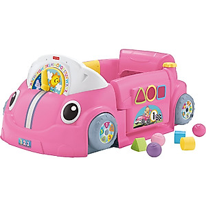 Fisher-Price Baby Learning Toy Laugh & Learn Crawl Around Car Activity Center with Smart Stages for Infants Ages 6+ Months, Pink (Amazon Exclusive)