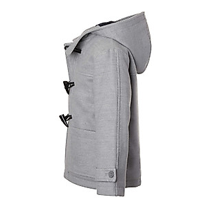 Cremson Boys Classic Wool Look Winter Duffle Toggle Jacket Dress Coat Scarf Hood - Grey (Size 12)