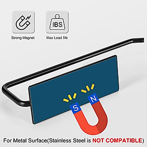 Magnetic Paper Towel Holder,Magnet Shelf Black for Refrigerator Toolbox Grill,12x3.1inch Fit Larger Paper Roll