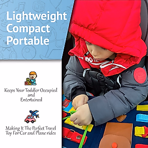 Little Lovi Busy Board Montessori Toys for Toddlers Educational Basic Skills Toy for Children Travel Busy Board Kids Sensory Busy Board