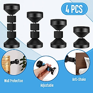 4PCS Adjustable Threaded Headboard Stoppers,Bed Frame Anti-Shake Tool,Bedside Headboards Prevent loosening Anti-Shake Fixer,Telescopic Support Headboard Stabilizer Bed Stoppers for Room Wall,Beds,Sofa
