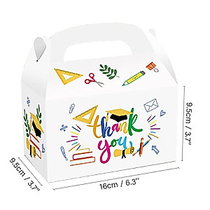 12 Packs Teacher Day Theme Party Favor Treat Boxes Best Teacher Ever Goodies Boxes Party Time Gift Boxes for Birthday Party Decration Supplies
