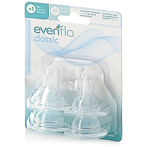 Evenflo 4 Pack Classic Silicone Nipple, Slow Flow