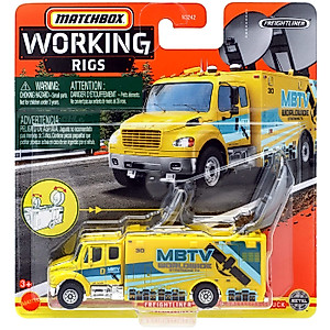 Matchbox Freightliner M2 106 Satellite Truck, [Yellow] Working Rigs 13/16