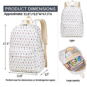 School Backpack Teen Girls Kids Lightweight College Waterproof School Laptop Casual Backpack (Floral)
