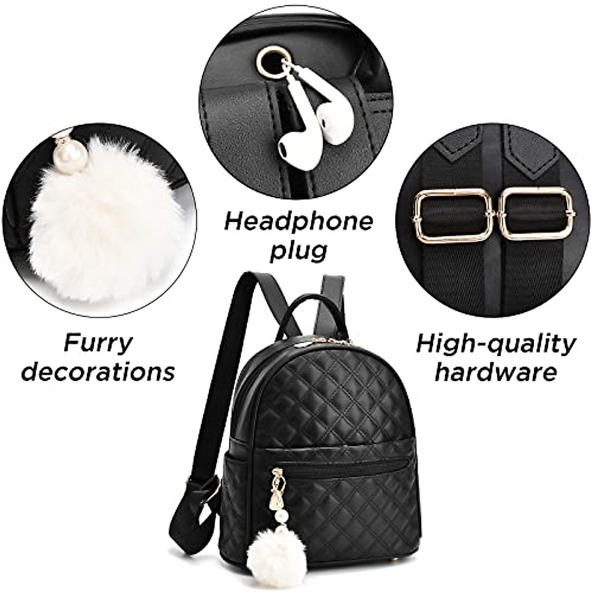 Mini Backpack Purse for Girls Teenage Cute Leather Backpacks Women Small Shoulder Bag