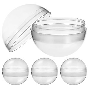 CLISPEED Clear Plastic Balls Small Round Capsule 100pcs Clear Round Capsule Capsule Gumball Machine Container Plastic Capsule Container Surprise Prize Party Favors 32MM Toy Capsules