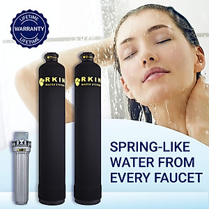 RKIN OnliSoft PRO Salt-Free Water Softener Whole House Water Treatment System for 4-6 Bathroom Home