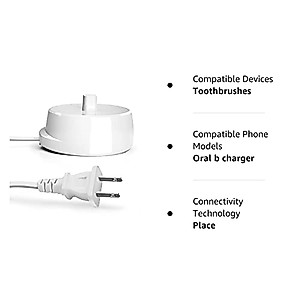 Toothbrush Charger for Oral B, Braun Toothbrush Charger Base Inductive Model 3757 Charger Portable Environmental ABS for Travel Replacement White