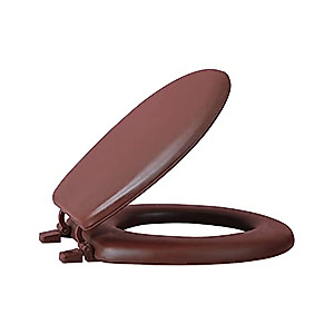 Soft Standard Vinyl Toilet Seat, Chocolate - 17 Inch Soft Vinyl Cover with Comfort Foam Cushioning - Fits All Standard Size Fixtures - Easy to Install Fantasia by Achim Home Decor