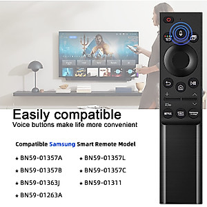 2022 New BN59-01357A Voice Remote Control Replacement for Samsung Smart Bluetooth The Frame QLED 4K 8K Smart TV QLED Series Q60A Q70A Q80A QN85A QN90A QN800A QN900A Sub BN59-01357B BN59-01357C