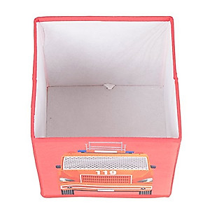 Clever Creations Collapsible Storage Organizer, Perfect Vehicle Themed Toy Chest for Storing Books, Shoes, Games and More, Fire Truck