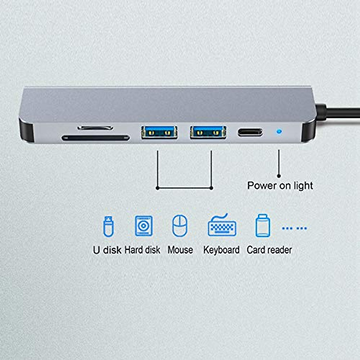 Type‑C Docking Station Adapter Hub Adapter Docking Station Adapter Easy USB Intelligent for Travel Home