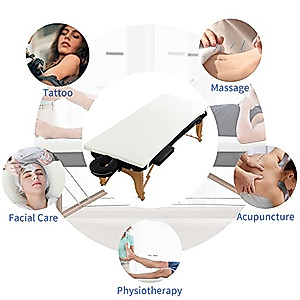 Nikores 2 Inch Lash Bed Topper, Memory Foam Massage Table Topper with Removable Cover and Elastic Bands -Without Bed (White, 73x29x2 in)