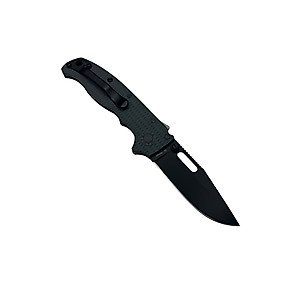 Demko Knives AD20.5 Shark Lock Folding Knife D2 Blade AD 20.5 Grivory Handle Flipper EDC Fidget Folder (Grey Scale/DLC Black/Clip Point)