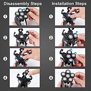 Bud K Electric Razor for Men, 5-in-1 Head Shavers for Bald Men, Wet & Dry, Rechargeable, Black