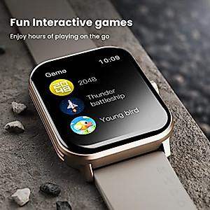 Boult Drift Smart Watch with 1.69" HD Touch Screen, Fitness Tracker, Bluetooth Calling, IP67 Waterproof, Heart Rate & Blood Pressure Monitoring, SpO2 Smartwatch Compatible with Android & iOS (Beige)