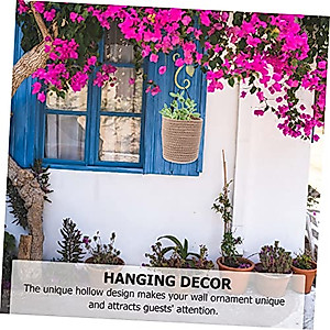 Cabilock 2 pcs Cotton Rope Woven Basket laundry woven bucket bathroom wall organizer round basket Rope planter basket empty gift basket toy basket with handles fabric bin hanging toy box