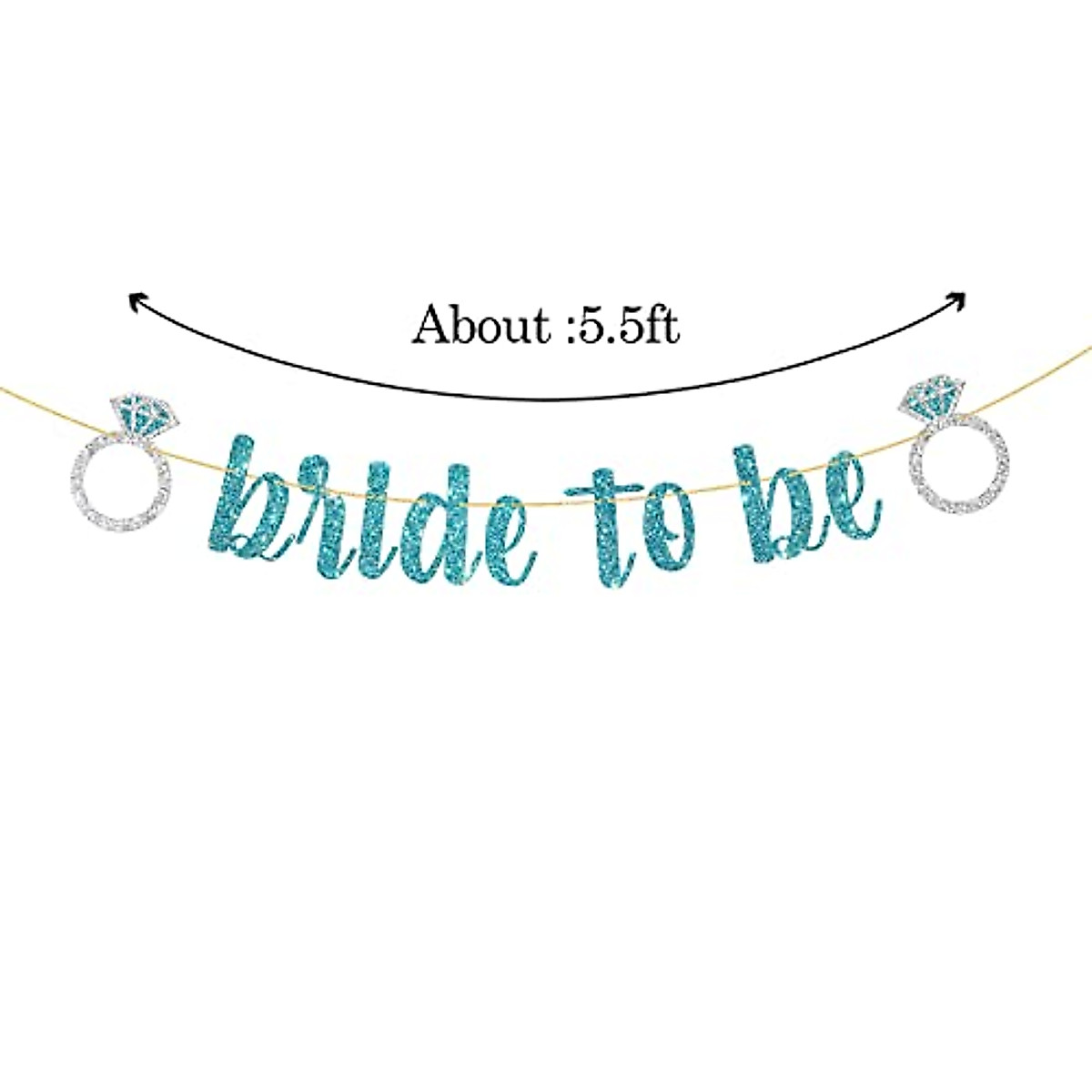 WeBenison Bride to Be Banner, Bride Shower Party Supplies, Engagement Bachelorette Wedding Party Decorations Blue Glitter