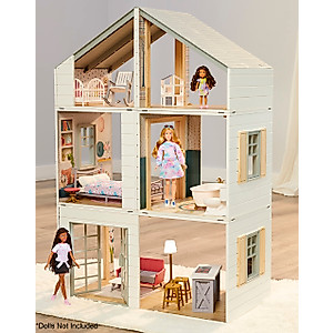 Little Tikes® Real Wood Stack ‘n Style™ Dollhouse with 14 Accessories and Many Combinations to Customize, Personalize, Dream, Design and Build and Play with Any 12-Inch Dolls
