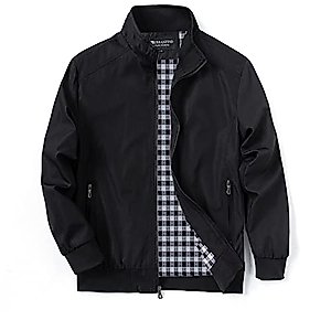 URBANFIND Men's Sports Shell Jacket Lightweight Windbreaker Outdoor Recreation Coat US XL Black