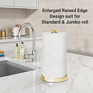 Swaitee Paper Towel Holder, Stainless Steel Gold Paper Towel Holder