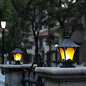 Outdoor garden lights Outdoor Post Lights Garden Décor Wall Pillar Light Villa Home Waterproof IP55 Patio Column Lamp E27 with Glass for Villa Backyard, Patio, Garden, Walkway Stainless steel LED lan