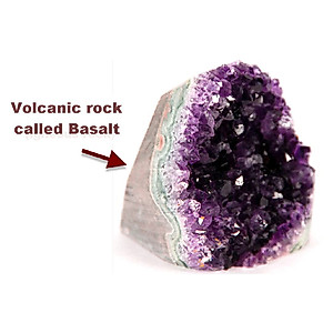 Extreme Rocks & Fossils Amethyst Cluster - .5 to 1 pounds of Powerful, deep Purple Crystals. Geode from Uruguay. Includes Bonus 3 inch Selenite Wand