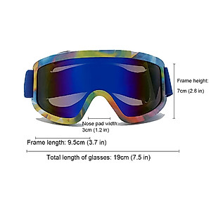 Ski Goggles, Snowboard Goggles， Mountaineering Protection Snow Goggles for Boys & Girls, Youth, Men (Color : Blue2)