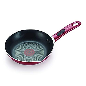T-fal B03902 Excite ProGlide Nonstick Thermo-Spot Heat Indicator Dishwasher Oven Safe Fry Pan Cookware, 8-Inch, Red