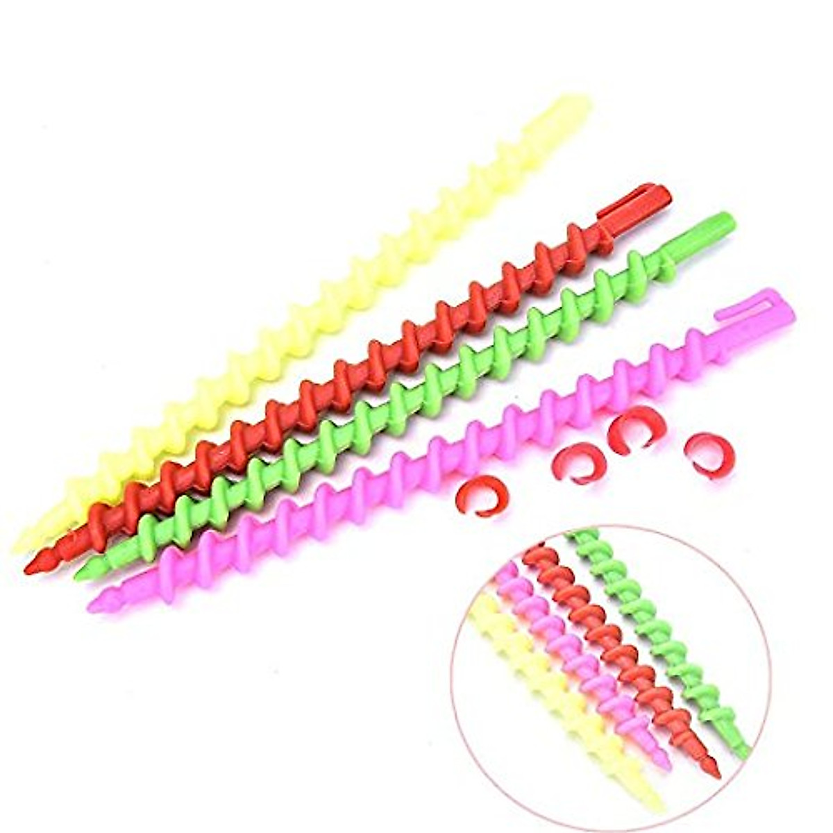 Coobar 35Pcs Plastic Barber Hairdressing Spiral Hair Perm Rod Salon Tool Durable
