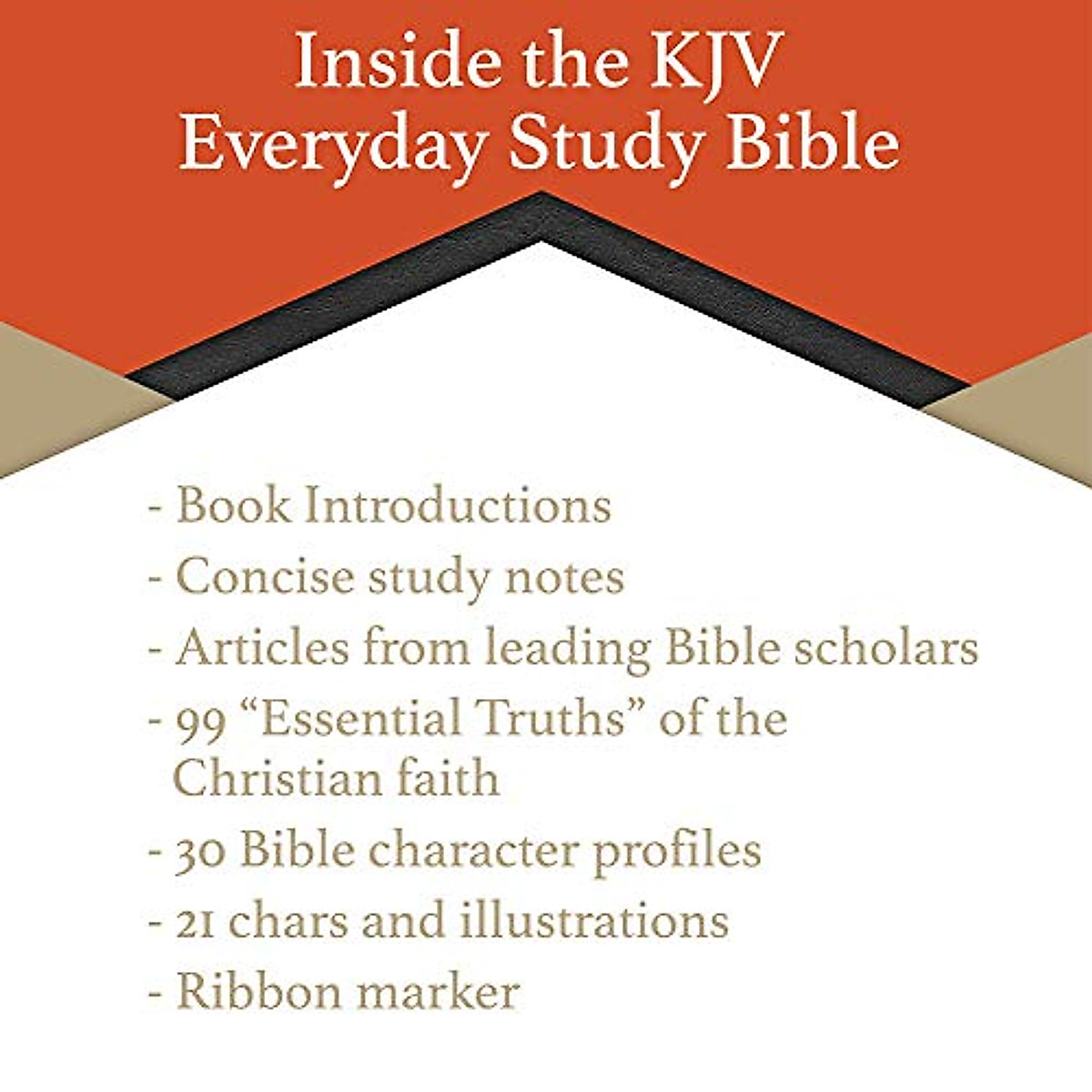 KJV Everyday Study Bible, Black LeatherTouch, Black Letter, Pure Cambridge Text, Study Notes and Comentary, Illustrations, Aricles, Charts, Easy-to-Carry, Easy-to-Read Bible MCM Type